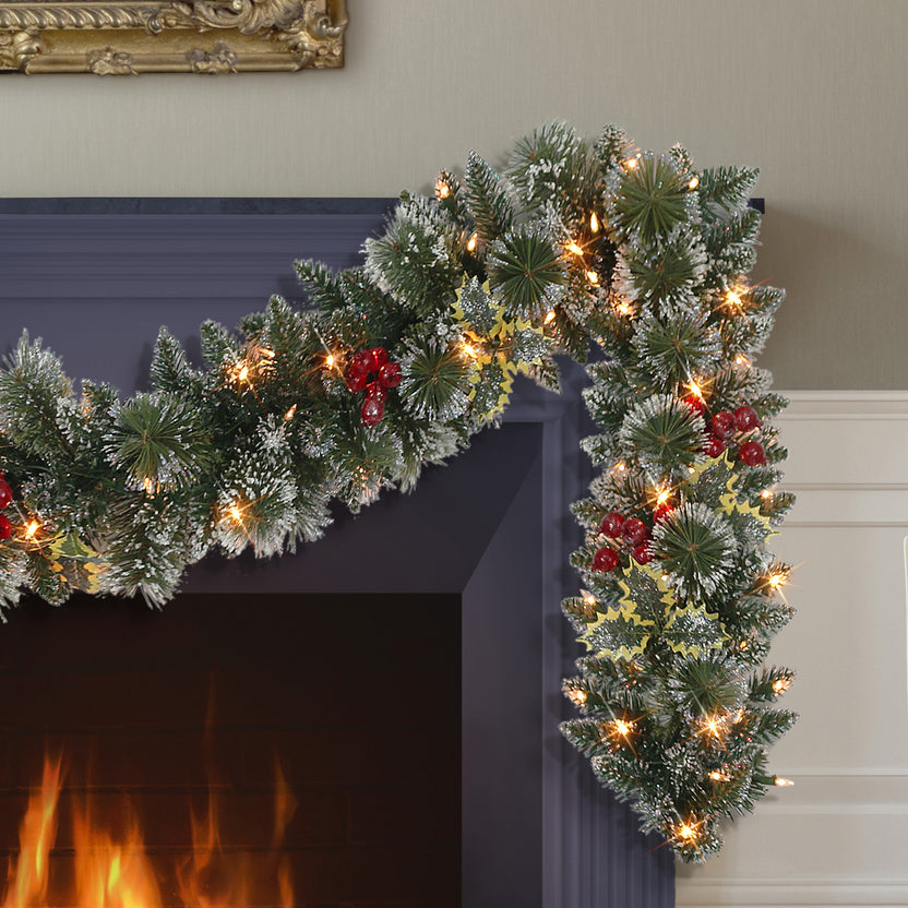 6.5 ft Pre-Lit Glacier Fir Artificial Christmas Tree with 500 UL Clear ...